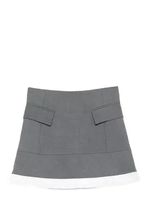 Maje A-line Mini Skirt With Ruffled Hem - Grey