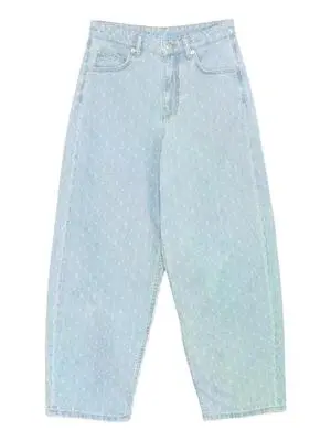 Maje Textured Balloon Jeans - Blue