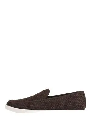 Vince Sonoma Woven Suede Loafer - Brown