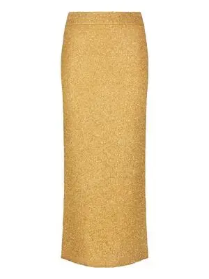Lela Rose Sequin Knit Pencil Skirt - Metallic
