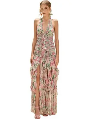 PatBO Honey Flower Plunge Gown - Green