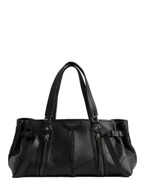 Zadig&Voltaire Grained Leather Sunny Shopper Bag - Black