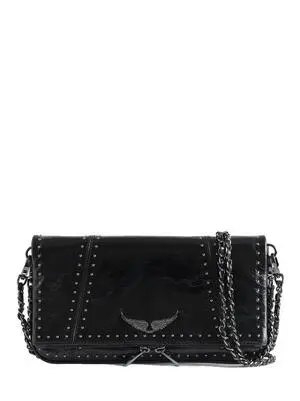 Zadig&Voltaire Rock Vintage Patent Studs Clutch - Black