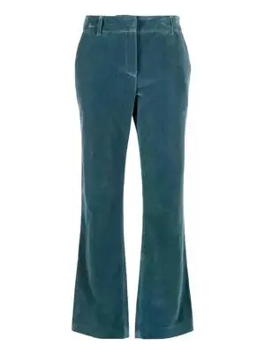 La DoubleJ Velvet Cropped Trousers - Blue