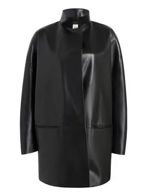 Khaite Mura Leather Coat - Black