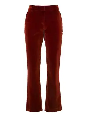 La DoubleJ 24/7 Velvet Cropped Trousers - Red