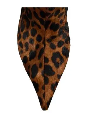 Amina Muaddi 60mm Fiona Print Calf Hair Boots - Leopard