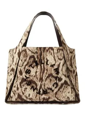 Stella McCartney Logo Cloud Leopard Tote Bag - Brown