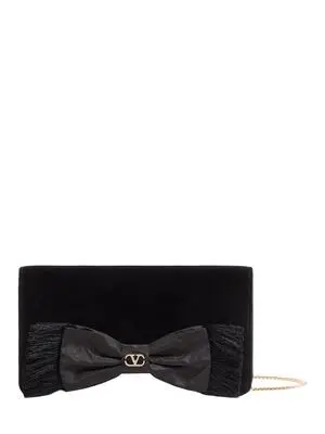 Valentino Garavani Mini Vlogo Signature Bow Shoulder Bag - Black