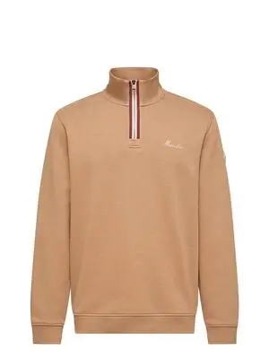 Moncler Embroidered Logo Turtleneck Sweatshirt - Beige