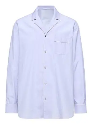 Moncler Fil-à-fil Cotton Long Sleeve Shirt - Blue