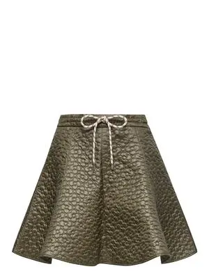 Moncler Floral-quilted Padded Mini Skirt - Green