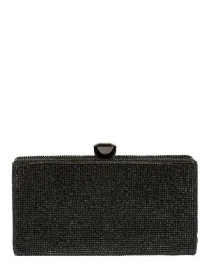 WHITING & DAVIS Olivia Crystal Top Minaudiere - Black