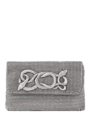 WHITING & DAVIS Olivia Crystal Top Minaudiere - Pewter