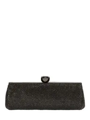 WHITING & DAVIS Grace Crystal Top Clutch - Black