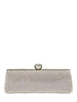 WHITING & DAVIS Grace Crystal Top Clutch - Silver