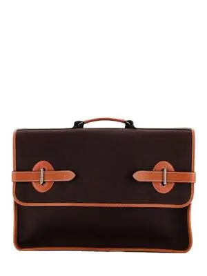 HERMES Buenaventura Messenger Bag Toile Gm - Ebene
