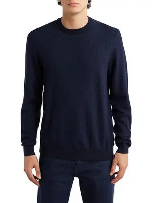 BOSS Habito Wool Blend Sweater - Dark Blue