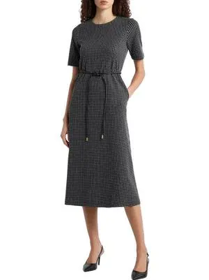 Anne Klein Micro Check A-line Dress - Anne Black/white Dove