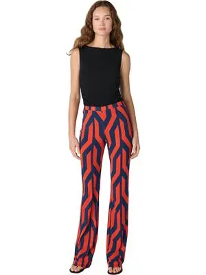Diane Von Furstenberg Brooklyn Straight Pants - Giant Why Not Red Clay