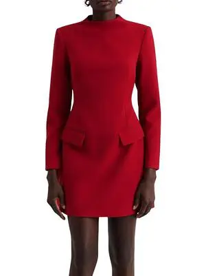 MALINA Leanna High Neck Mini Dress - Deep Red