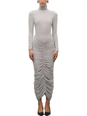 HEIRESS BEVERLY HILLS Ruched Maxi Dress - Grey