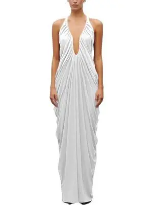 HEIRESS BEVERLY HILLS Draped Halter Gown - White