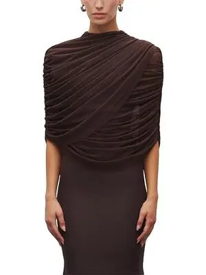 HEIRESS BEVERLY HILLS Sheer Cape Brown