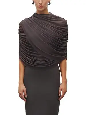 HEIRESS BEVERLY HILLS Sheer Cape Charcoal