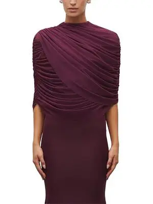 HEIRESS BEVERLY HILLS Sheer Cape Mauve Wine