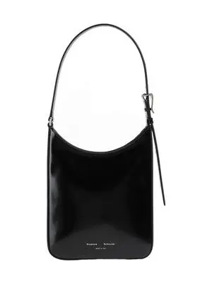 Proenza Schouler Glossed-leather Shoulder Bag - Black