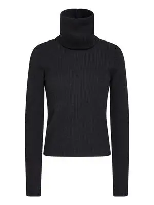 Proenza Schouler Ribbed-Knit Turtleneck Sweater Charcoal