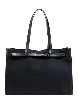 Proenza Schouler Belted Leather-trimmed Canvas Tote - Midnight Blue