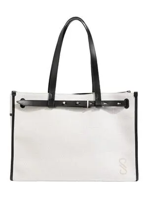 Proenza Schouler Belted Leather-trimmed Canvas Tote - Off-white