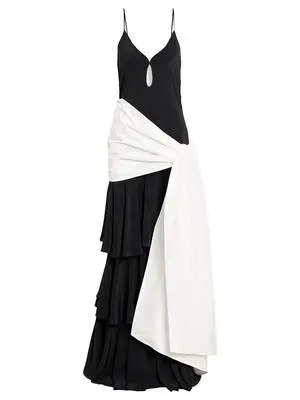 Johanna Ortiz Silk-crepe And Poplin Maxi Dress - Black