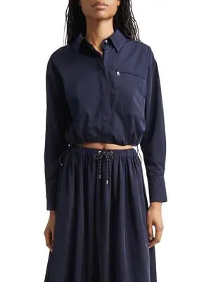 Veronica Beard Wilfred Crop Shirt - Navy