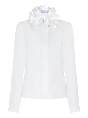 GLORIA COELHO Flower-appliqué Shirt - White