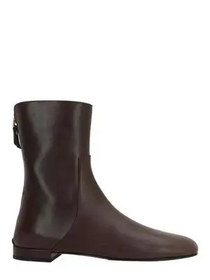 Giorgio Armani Leather Ankle Boots - Brown