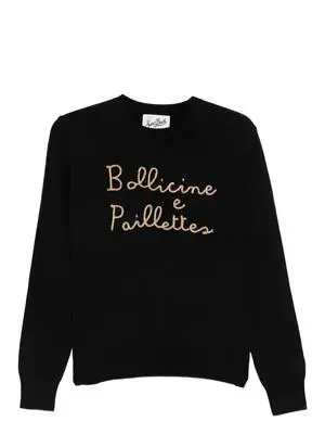 MC2 SAINT BARTH Lettering-embellishment Sweater - Black