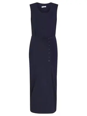 GLORIA COELHO Button-detailed Maxi Dress - Blue