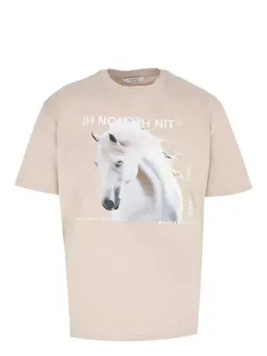 IH NOM UH NIT Horse-print T-shirt - Neutrals