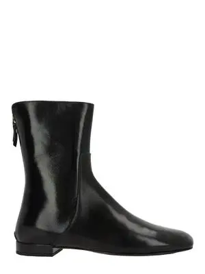 Giorgio Armani Square-toe Leather Boots - Black