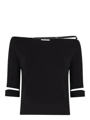 GLORIA COELHO Off-shoulder Top - Black