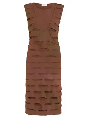 GLORIA COELHO Cut-out Detail Midi Dress - Brown