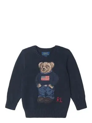 Polo Ralph Lauren Cotton Polo Bear Sweater - Blue