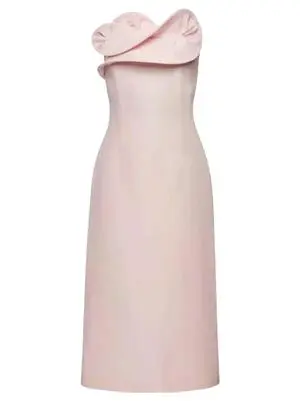 Magda Butrym Strapless Midi Dress With Ruffled Detailing - Pink
