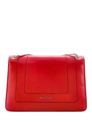 BVLGARI Serpenti Forever Leather Shoulder Bag - Red