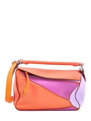 Loewe Puzzle Leather Small Satchel - Orange