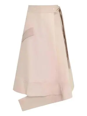 GLORIA COELHO A-line Skirt With Asymmetrical Hem - Neutrals