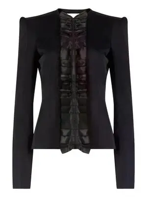 Nina Ricci Crepe Pleated Jacket - Black